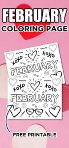 Free Printable February Coloring Page - Made with HAPPY