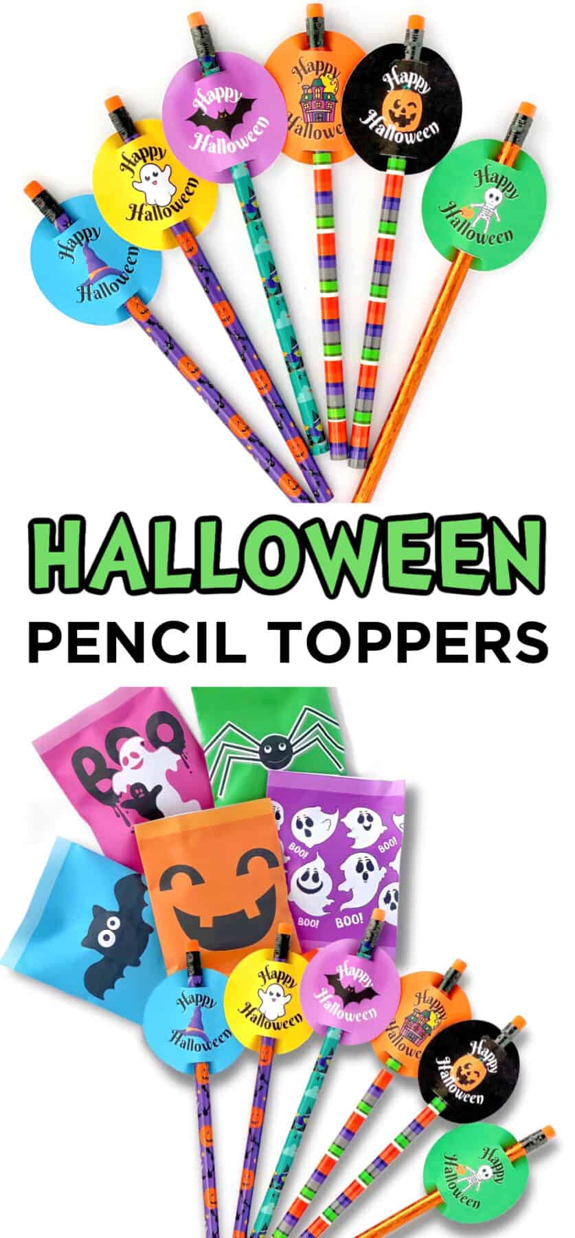 FREE Printable Halloween Pencil Toppers - Made with HAPPY