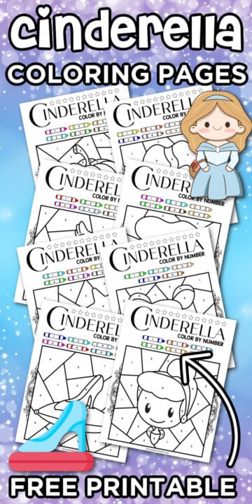 Free Printable Cinderella Color By Number - Made with HAPPY