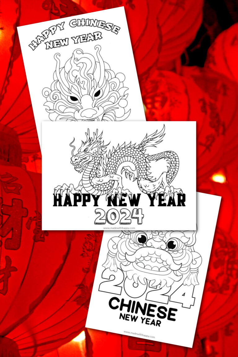 2024 Chinese Dragon Coloring Pages - Made with HAPPY