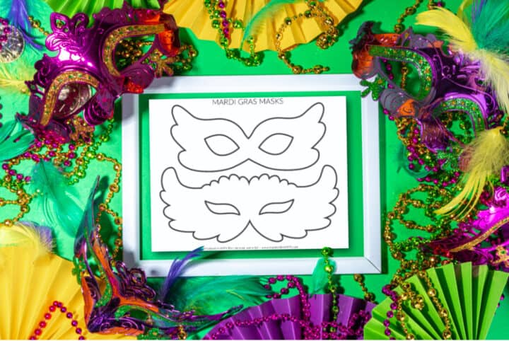 DIY Mardi Gras Mask Template - Made with HAPPY