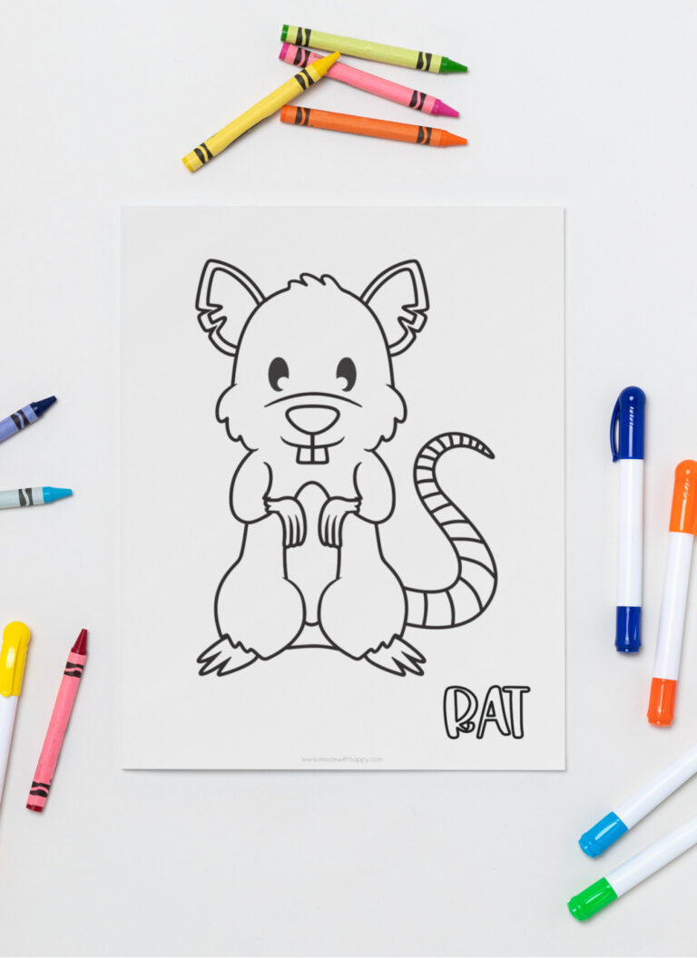 Rat Coloring Page - Made with HAPPY