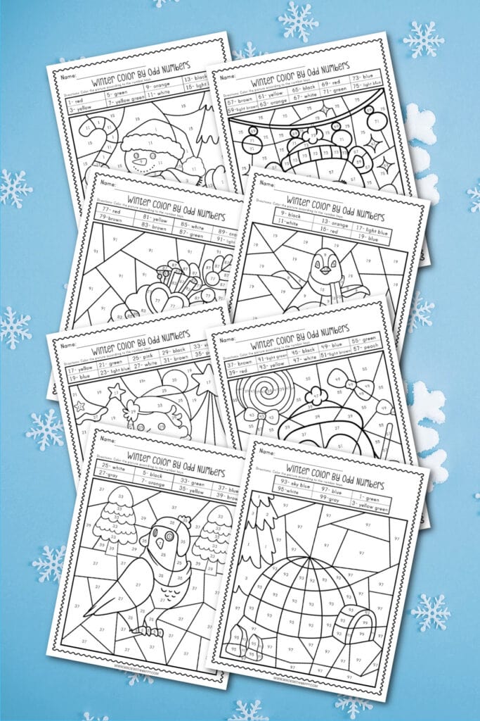 Winter Color By Numbers - Made with HAPPY