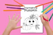Free Pumpkin Coloring Page For Thanksgiving - Made with HAPPY