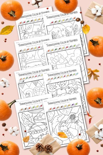FREE Thanksgiving Color By Number Printables - Made with HAPPY