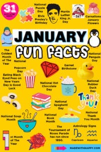 50+ January Fun Facts For Kids - Made with HAPPY