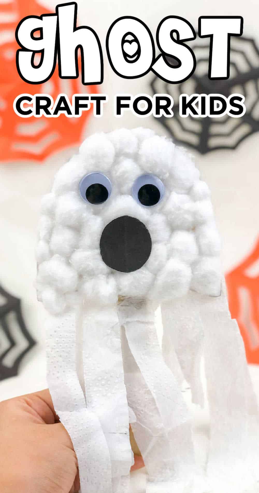 Cotton Ball Ghost Craft For Kids - Made with HAPPY
