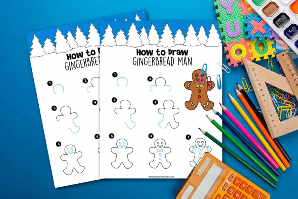 How To Draw a Gingerbread Man Easy Step-By-Step Tutorial