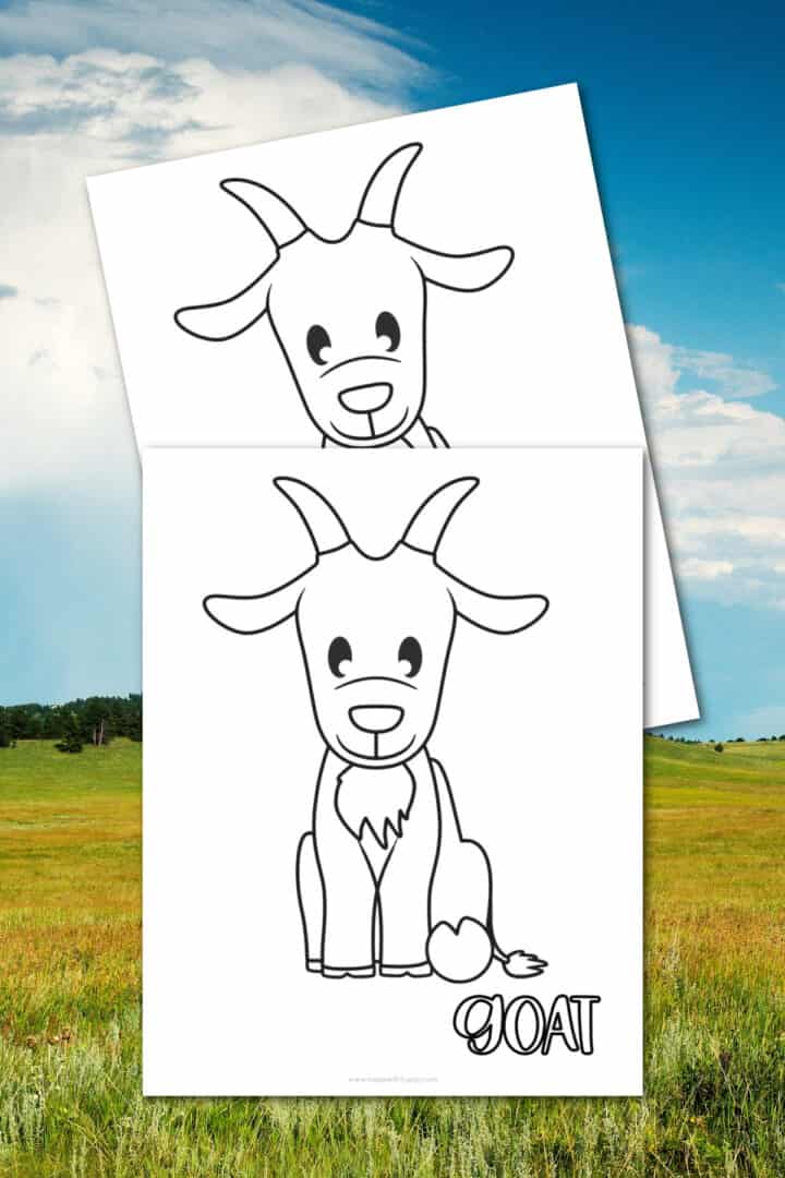 Goat Coloring Page [Free Printable] - Made with HAPPY