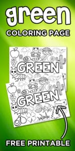 FREE Printable Green Coloring Page - Made with HAPPY