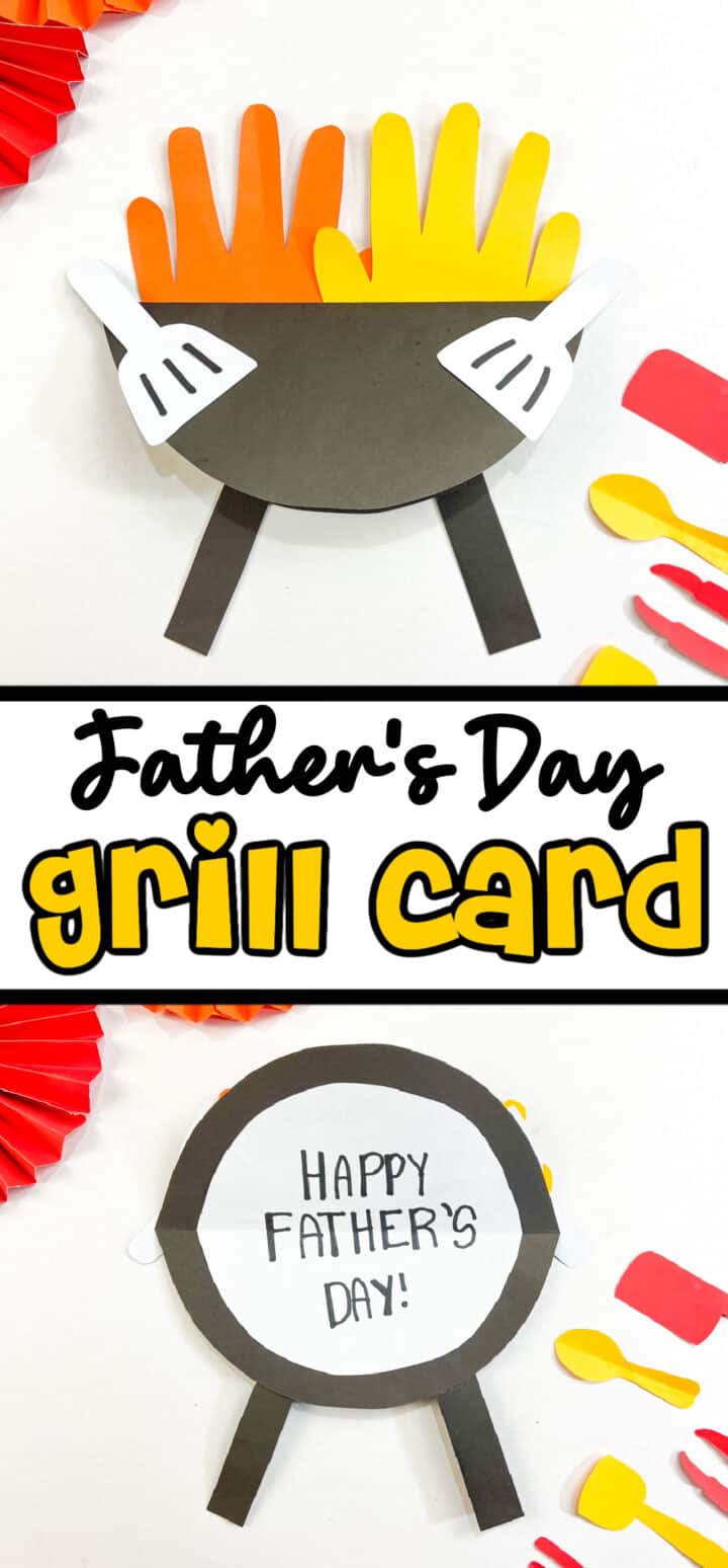 Handprint Father's Day Grill Card Craft - Made with HAPPY