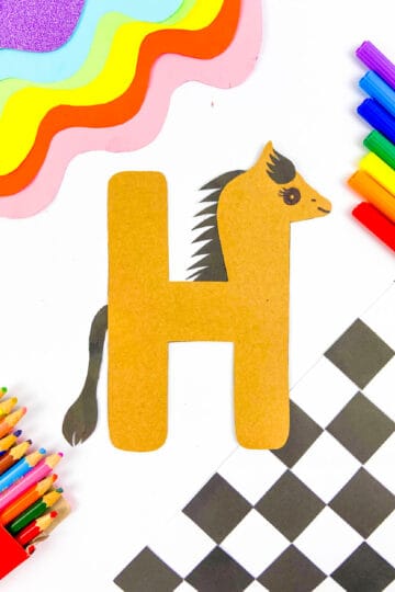 H is For Horse Craft with Printable Letter H - Made with HAPPY