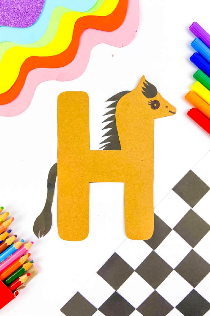 H is For Horse Craft with Printable Letter H - Made with HAPPY