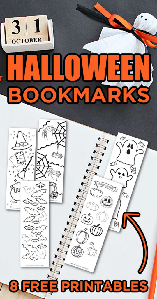 Free Printable Halloween Bookmarks to Color