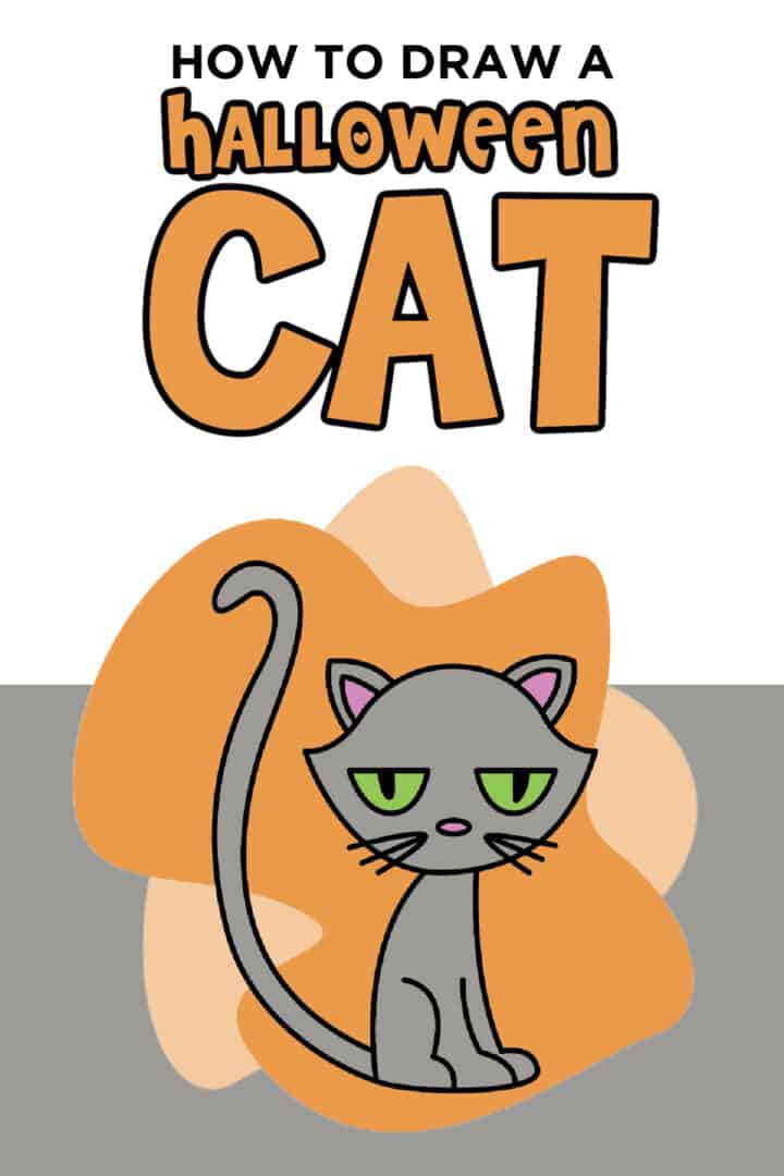 How To Draw a Halloween Cat - Easy Drawing Tutorial - Made with HAPPY