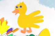 Handprint Paper Duck Craft - Made with HAPPY