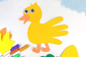Handprint Paper Duck Craft - Made with HAPPY