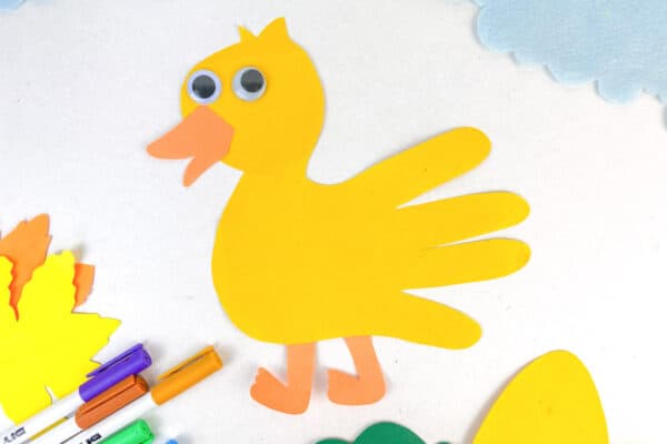 Handprint Paper Duck Craft - Made with HAPPY