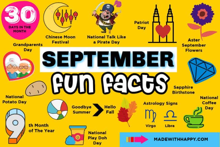 September Holidays and Observances - Made with HAPPY