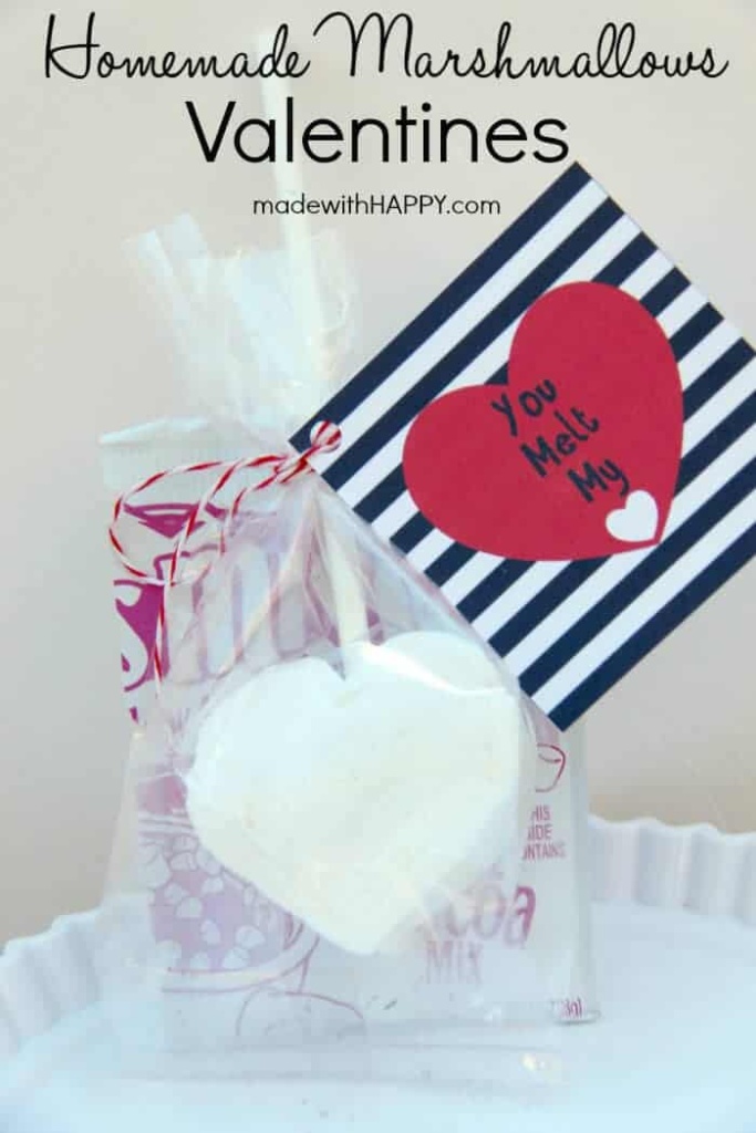 Homemade Marshmallow Valentines + Free Printable - Made with HAPPY