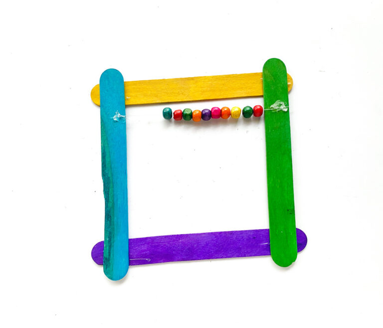 Popsicle Stick Abacus For Kids Craft - Made with HAPPY