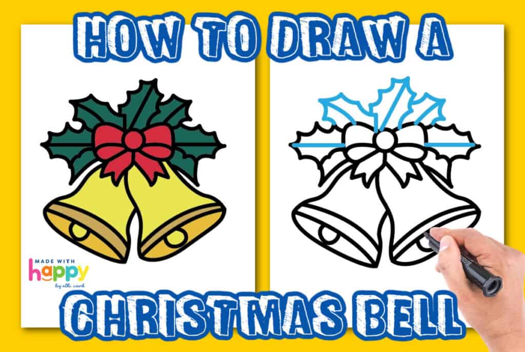 How To Draw Christmas Bell Easy Step-By-Step Tutorial