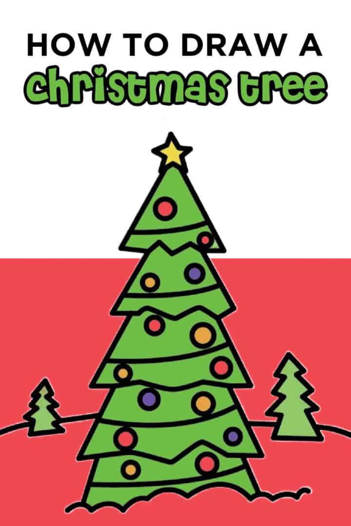 How To Draw A Christmas Tree Step By Step - Made with HAPPY
