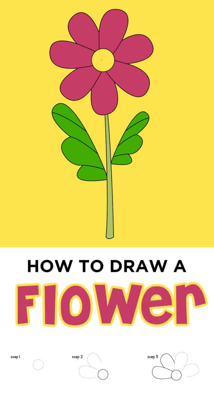 How To Draw A Flower Step By Step Easy For Kids