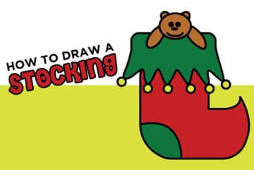How To Draw a Stocking Easy Step-by-Step Tutorial - Made with HAPPY