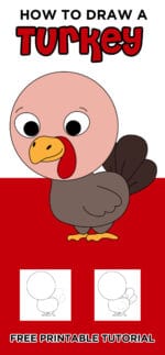 Easy How to Draw Turkey Tutorial - Made with HAPPY