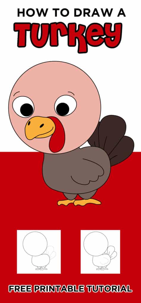 Easy How to Draw Turkey Tutorial - Made with HAPPY