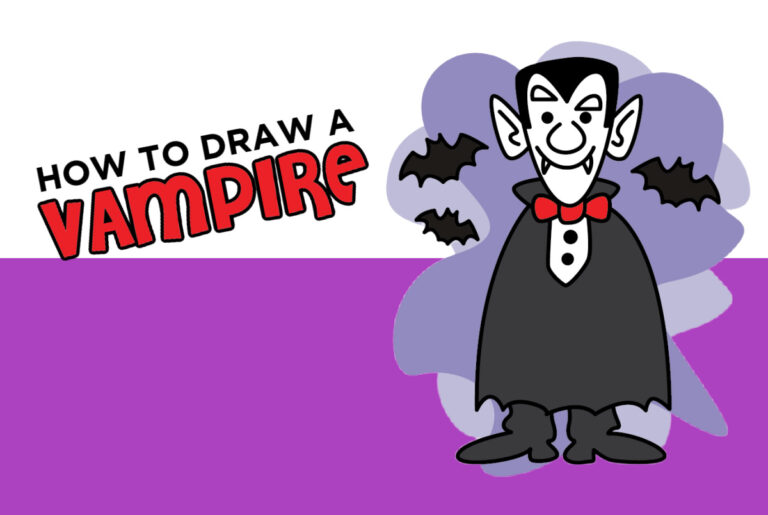 Easy How To Draw a Vampire Tutorial - Made with HAPPY