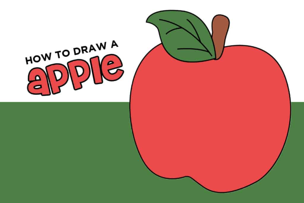 How To Draw an Apple Easy Step By Step Tutorial - Made with HAPPY
