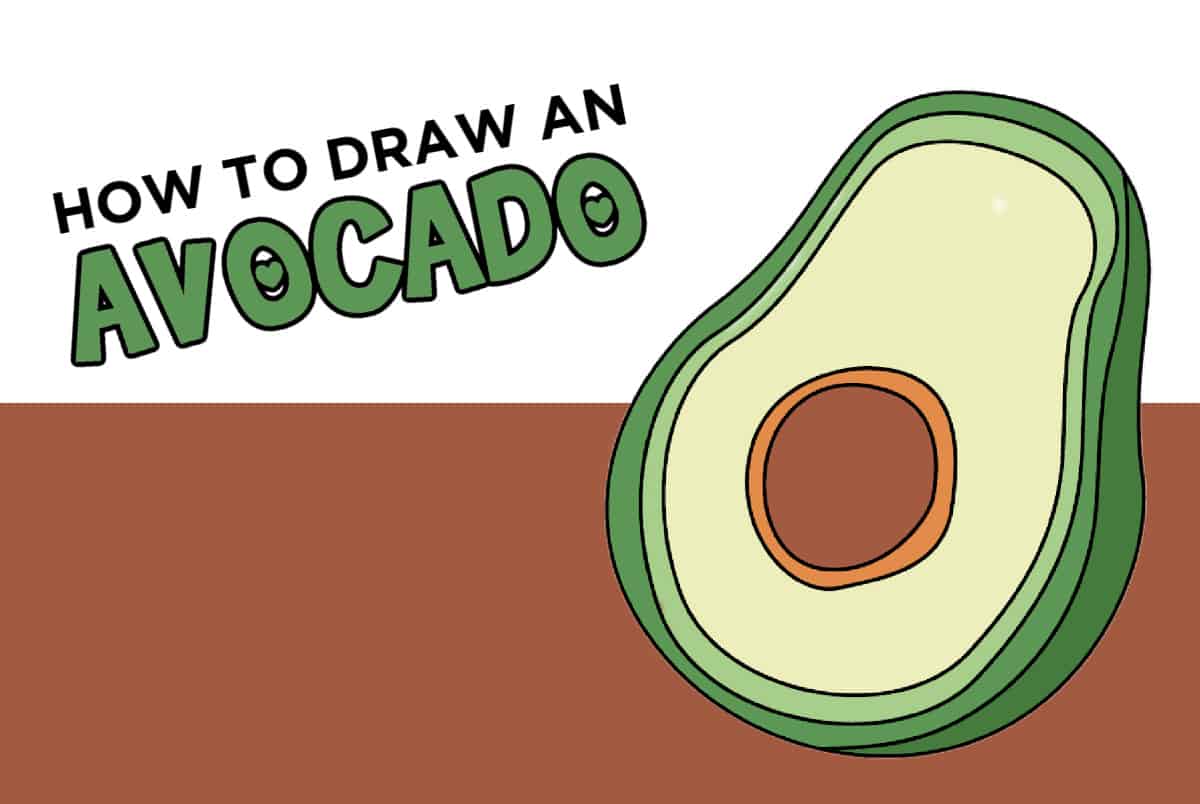 How To Draw an Avocado Easy Step By Step Tutorial - Made with HAPPY