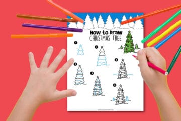 How To Draw A Christmas Tree Step By Step - Made with HAPPY