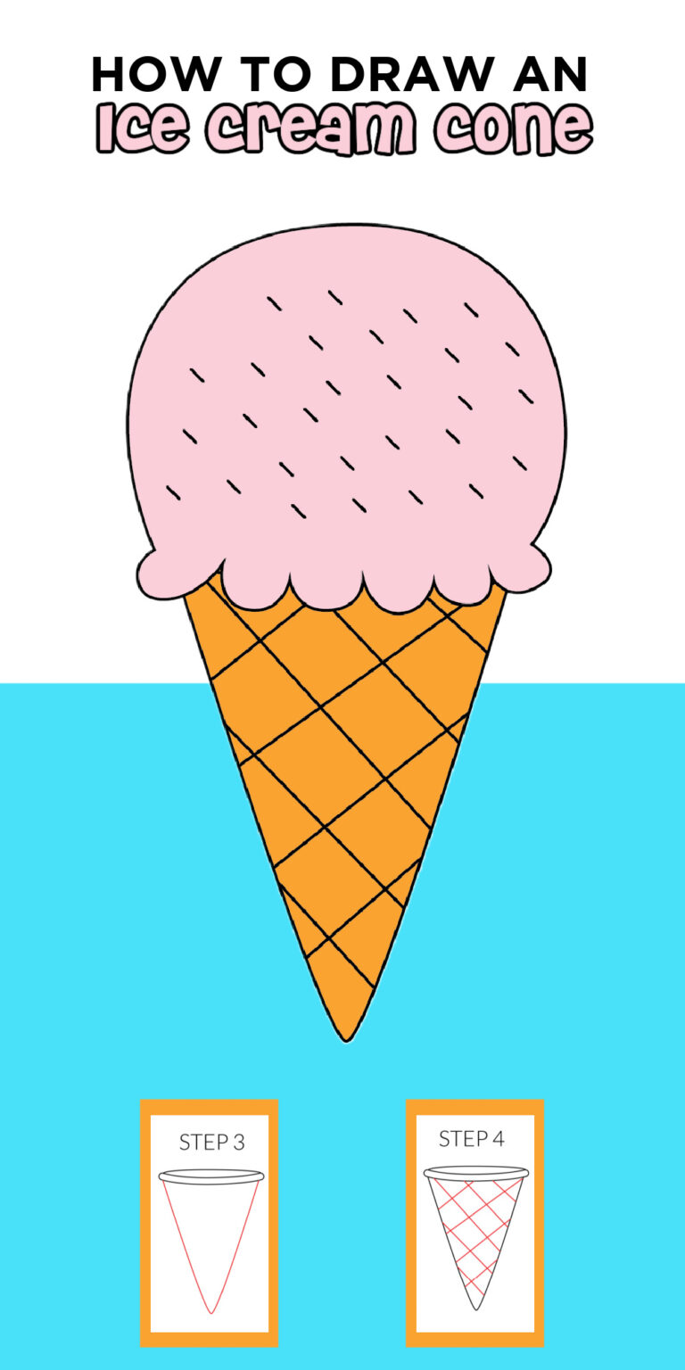 How To Draw An Ice Cream Cone - Easy Step-By-Step Guide