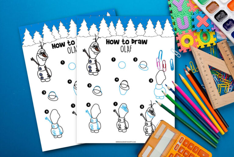 How to Draw Olaf From Frozen - Made with HAPPY