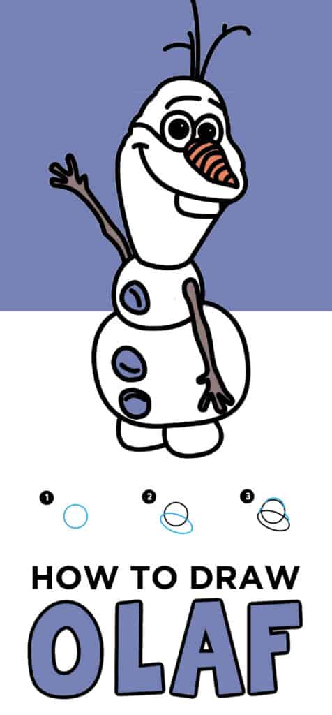 How to Draw Olaf From Frozen - Made with HAPPY
