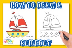 How To Draw a Sailboat - Made with HAPPY