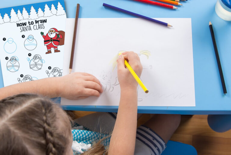How To Draw Santa Easy Step-By-Step Tutorial - Made with HAPPY