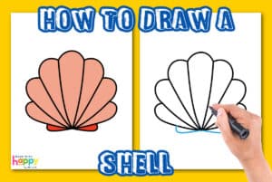How To Draw a Shell - Easy Step-by-Step Tutorial - Made with HAPPY