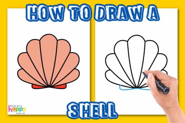 How To Draw a Shell - Easy Step-by-Step Tutorial - Made with HAPPY