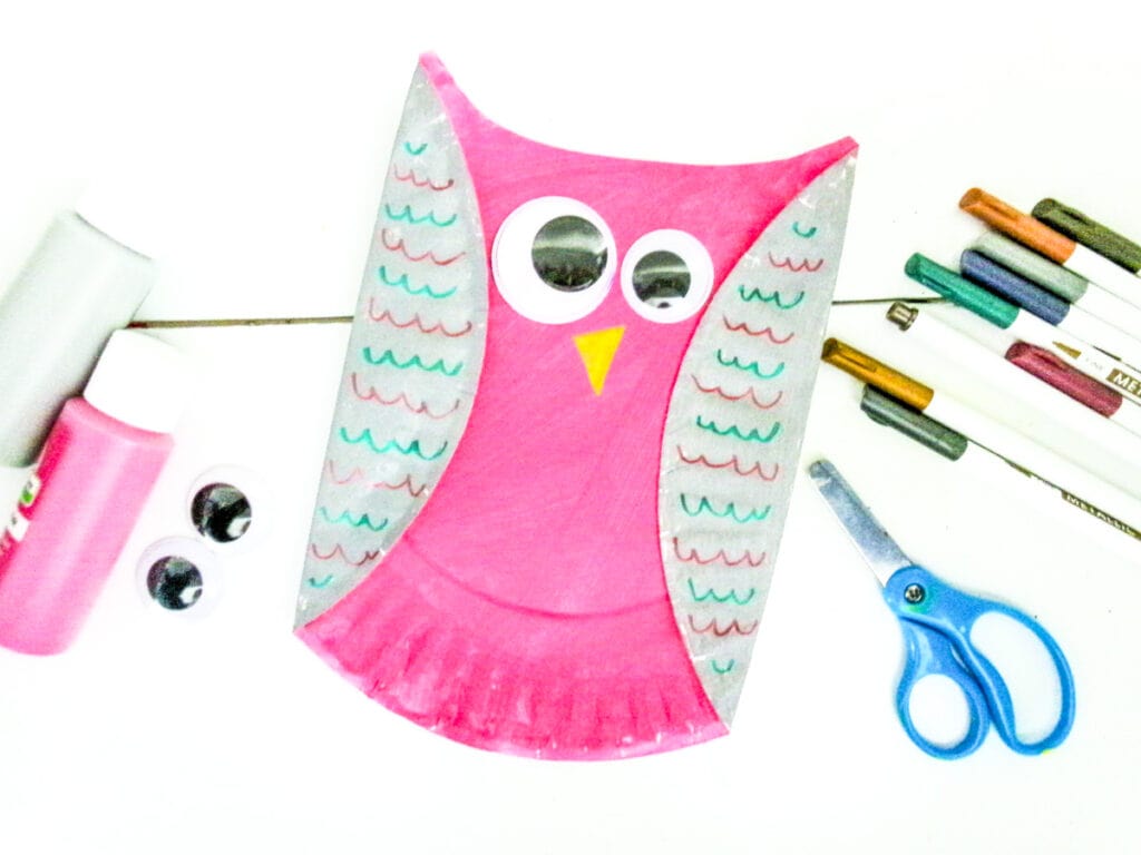 Easy Paper Plate Owl Craft For Kids - Made with HAPPY