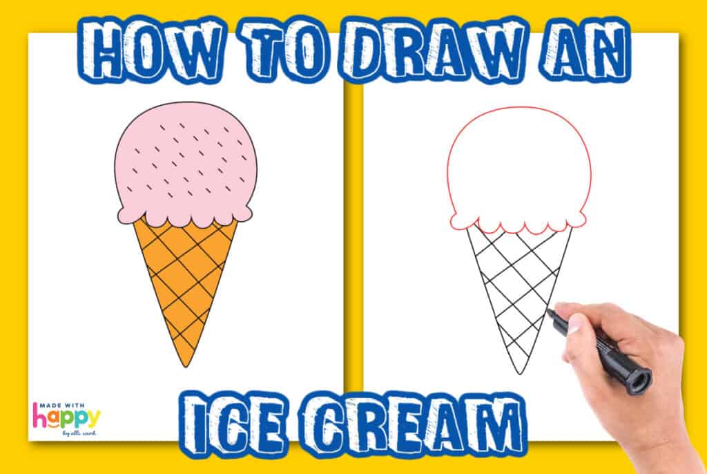How To Draw An Ice Cream Cone - Easy Step-By-Step Guide