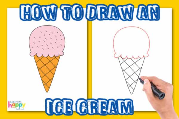 How To Draw An Ice Cream Cone - Easy Step-By-Step Guide