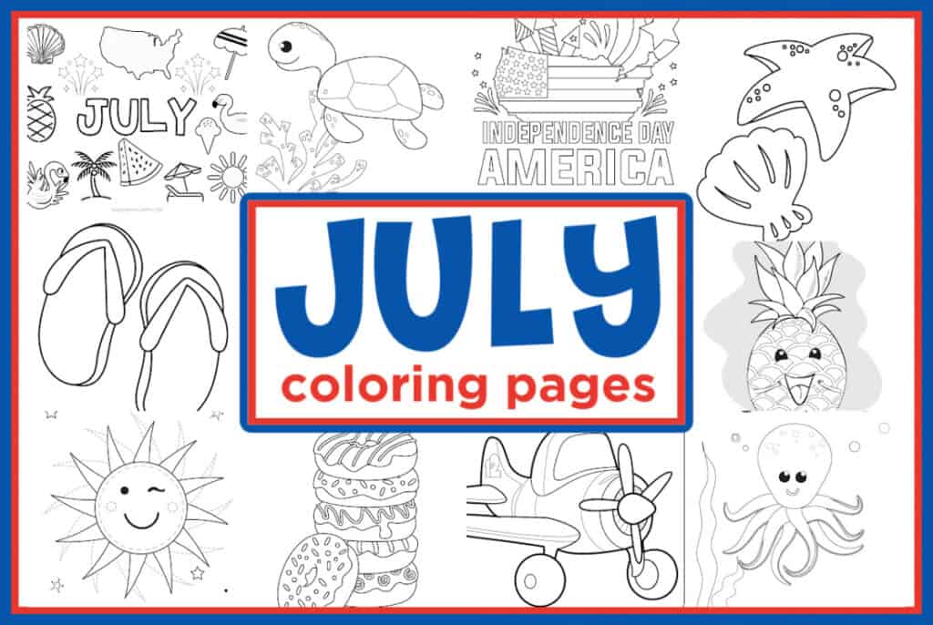 Free Printable July Coloring Page - Made with HAPPY