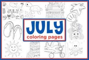 Free Printable July Coloring Page - Made with HAPPY