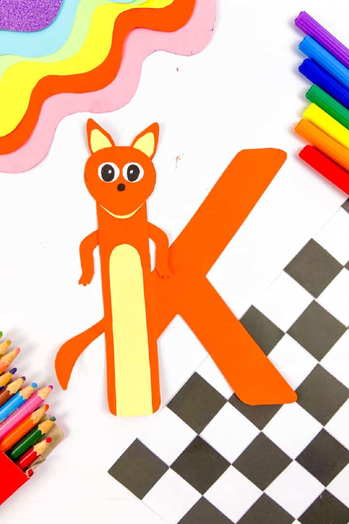 K Is For Kangaroo Craft with Printable Letter K - Made with HAPPY