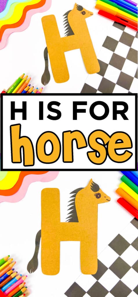 H is For Horse Craft with Printable Letter H - Made with HAPPY