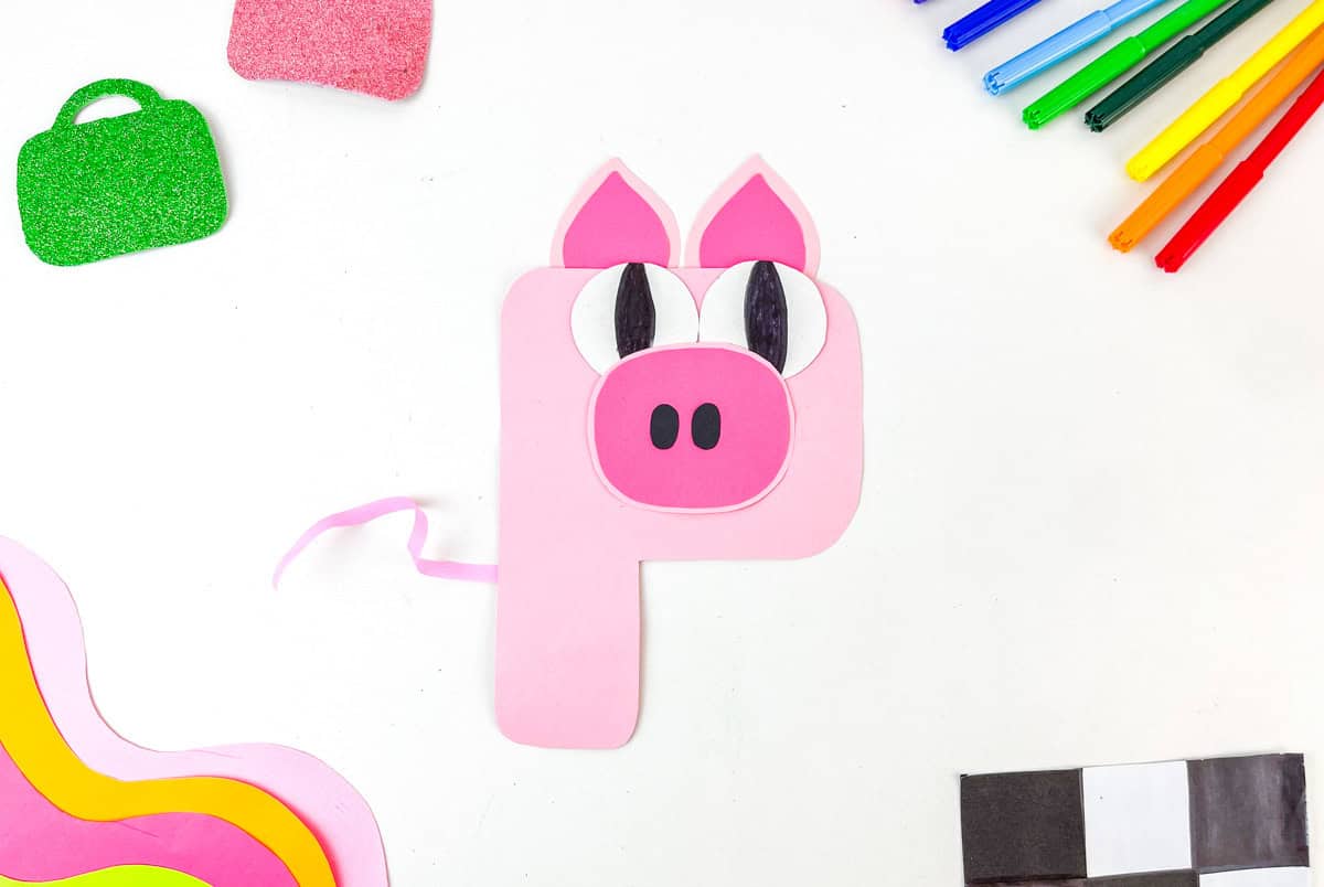 P is for Pig Craft with Printable Letter P - Made with HAPPY